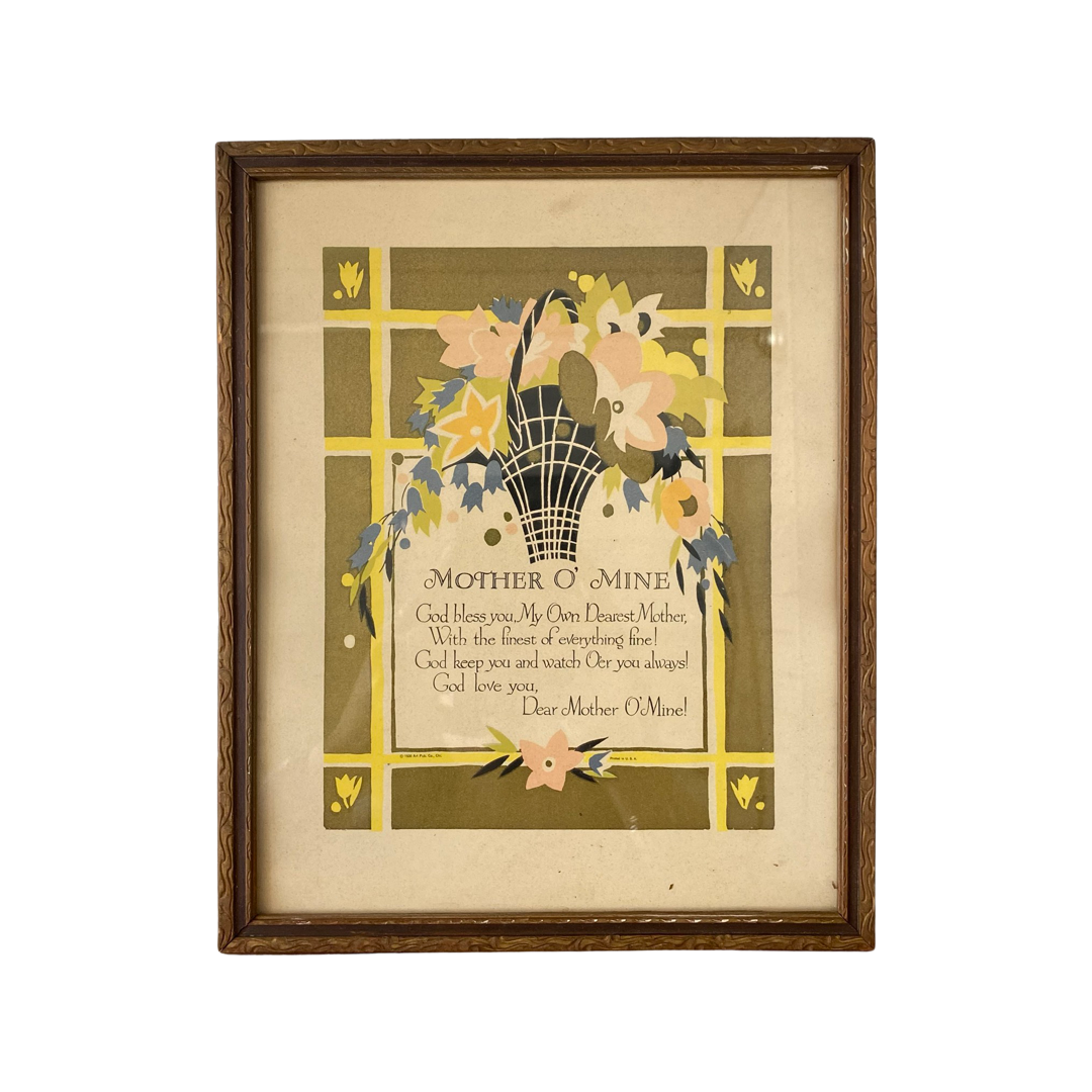 1930s Mother Motto Print | My Site