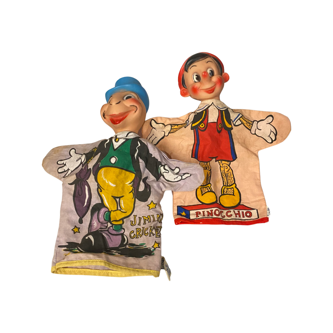 Vintage Pinocchio & Jiminy Cricket Walt Disney Productions Gund Hand ...