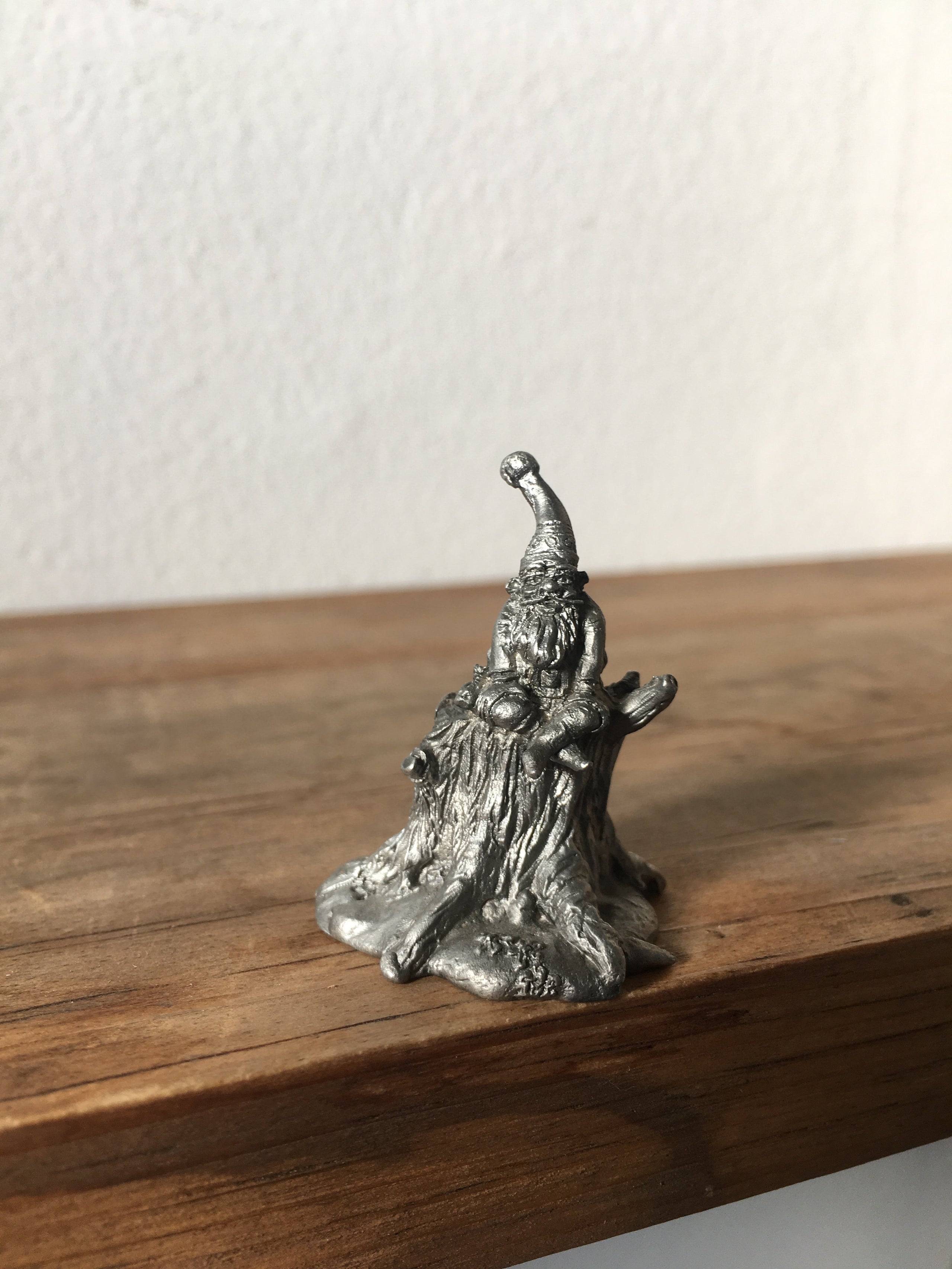 Signed Ray Lamb Pewter Gnome Sitting on a Trunk Figurine | My Site